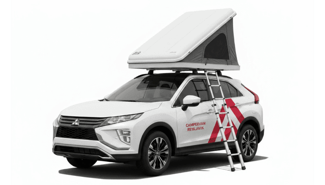 Mitsubishi Eclipse Cross with Rooftop Tent in Iceland
